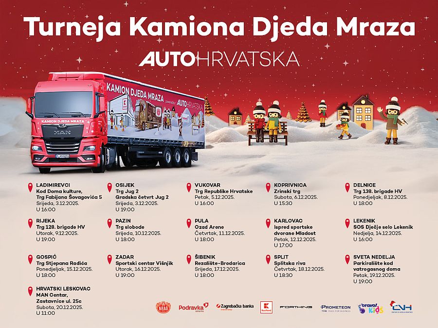 Najveseliji kamion ponovno putuje Hrvatskom – Kamion Djeda Mraza stiže ...